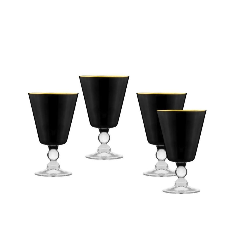 SET DE 4 COPAS VITOLO NEGRO/ORO – Kennedy Home